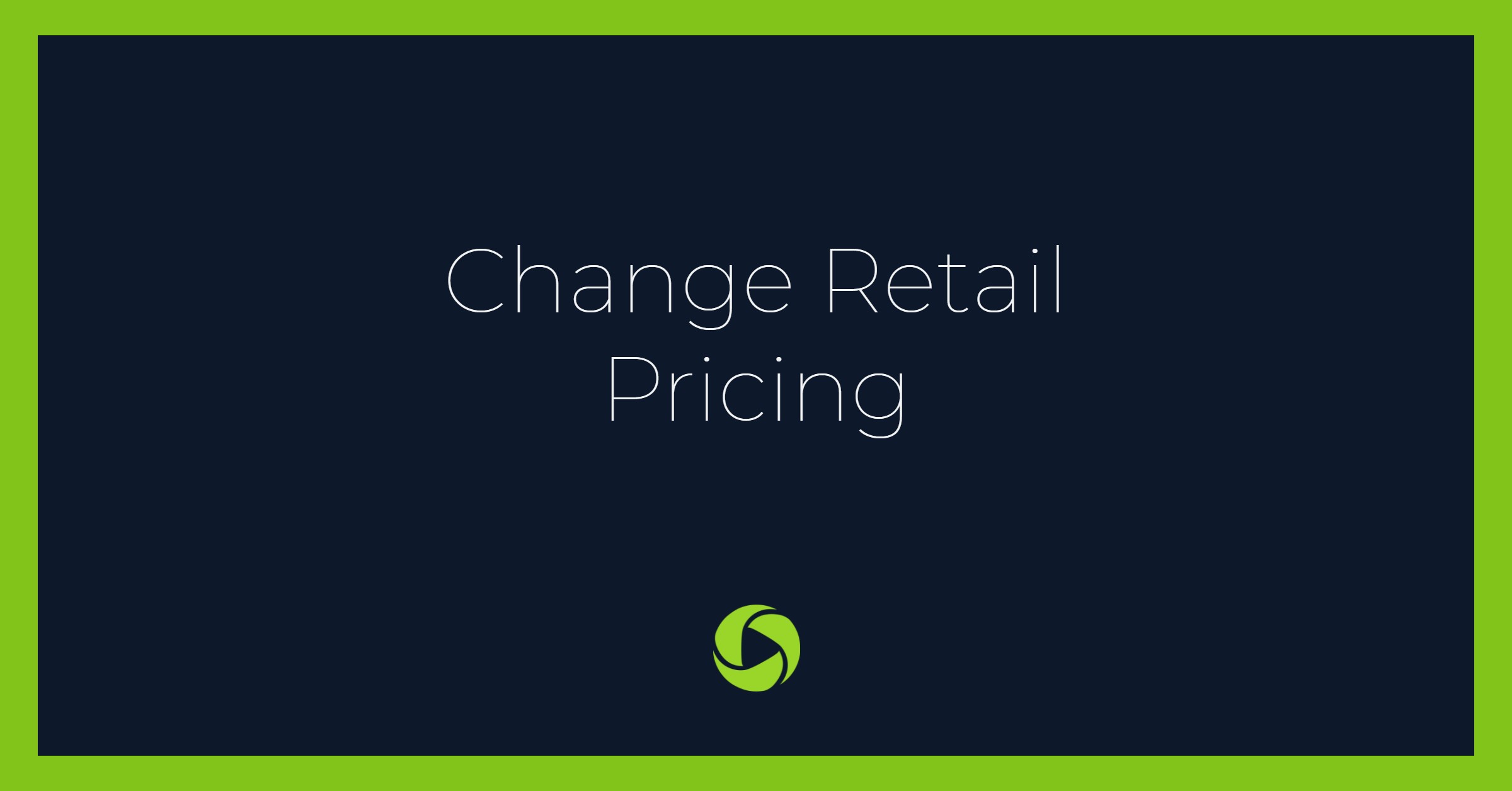 Update: Change Retail Pricing